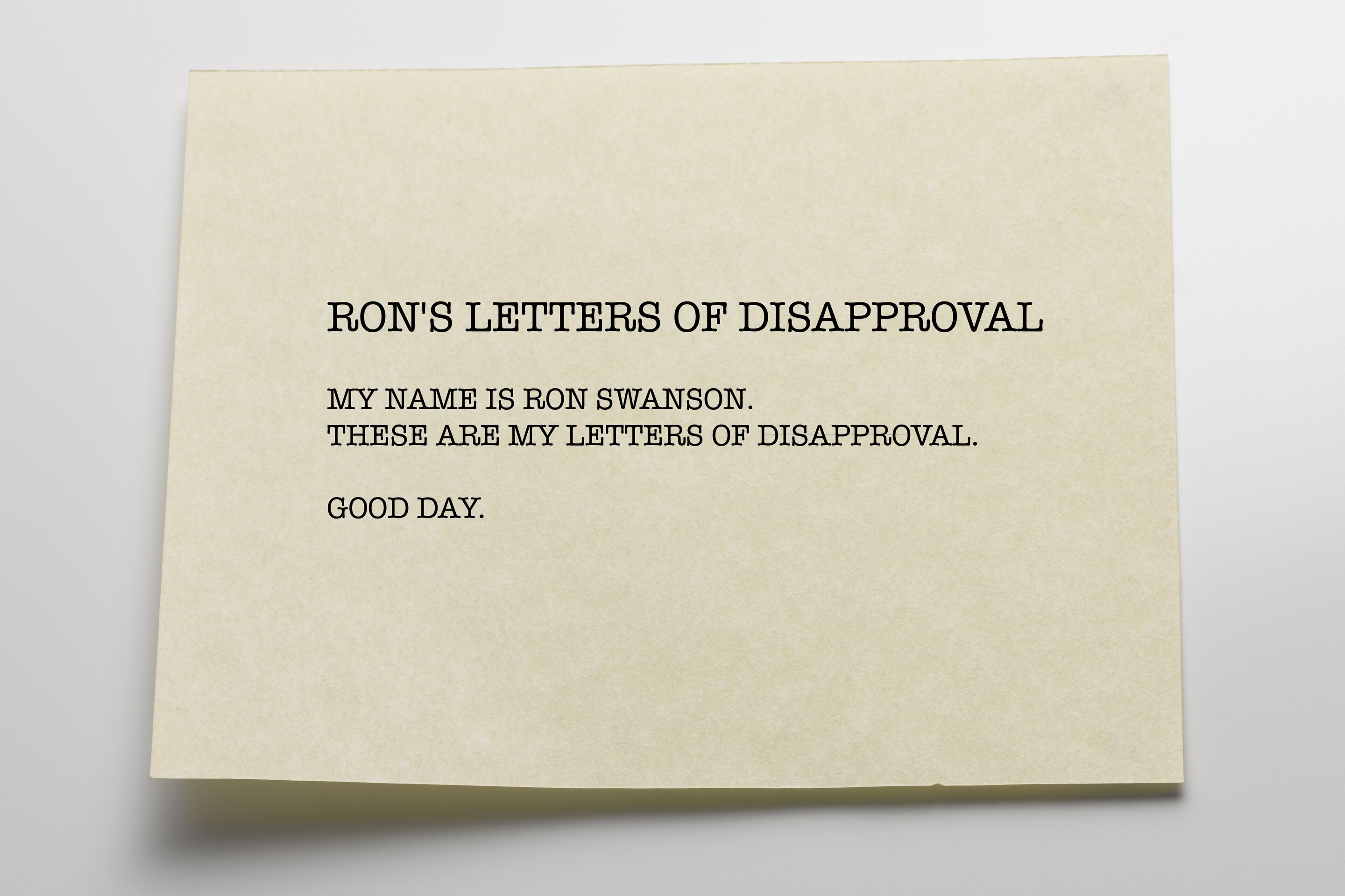 Parks and Recreation: Ron's Letters of Disapproval Photo: 1613301 - NBC.com