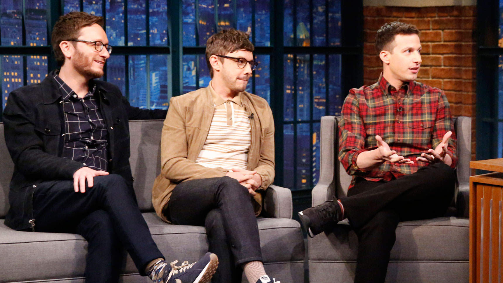 Watch Late Night with Seth Meyers Interview: Andy Samberg, Akiva ...