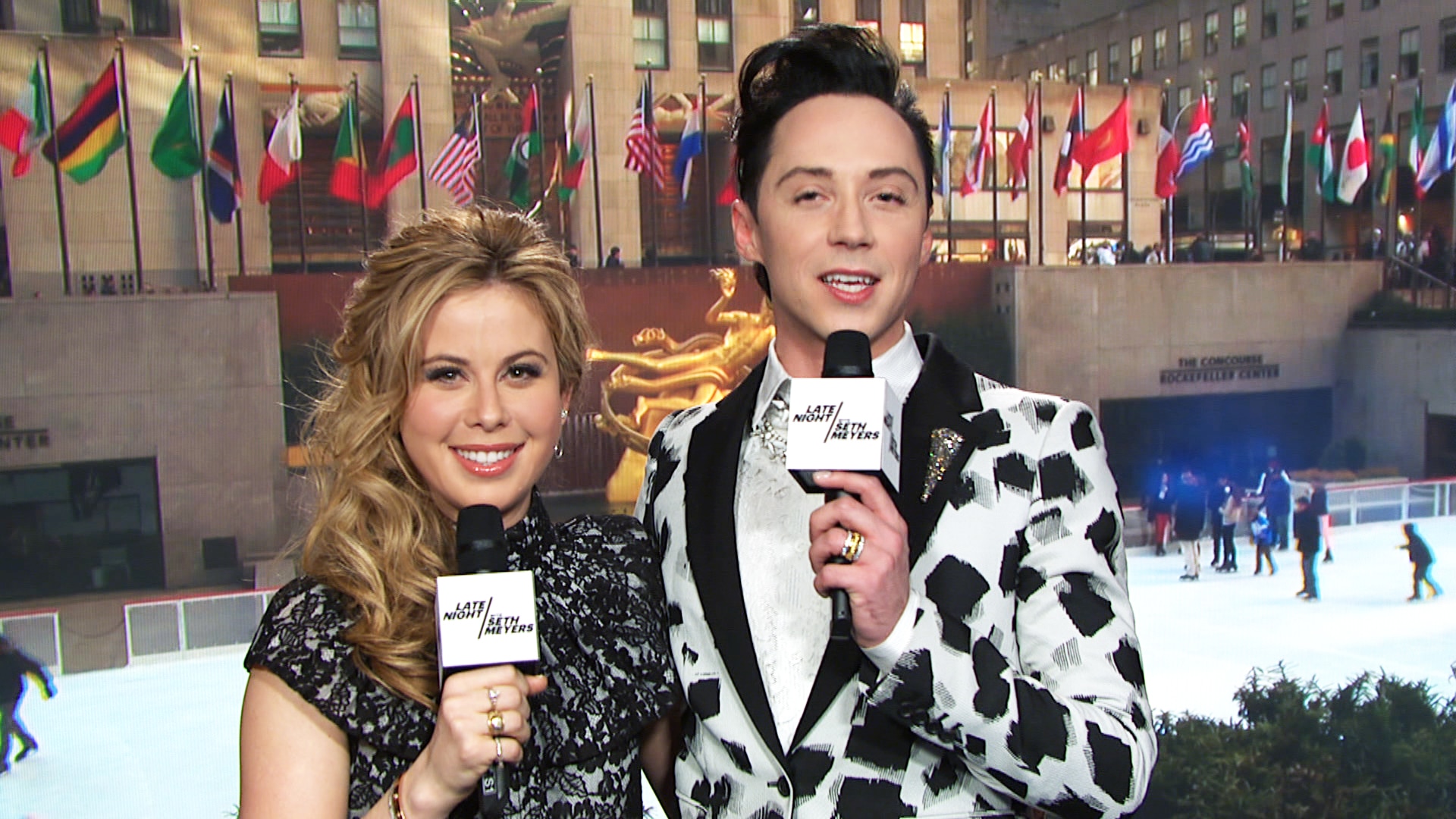Watch Late Night with Seth Meyers Highlight: Johnny Weir and Tara Lipinski: 30 Rock Skating ...