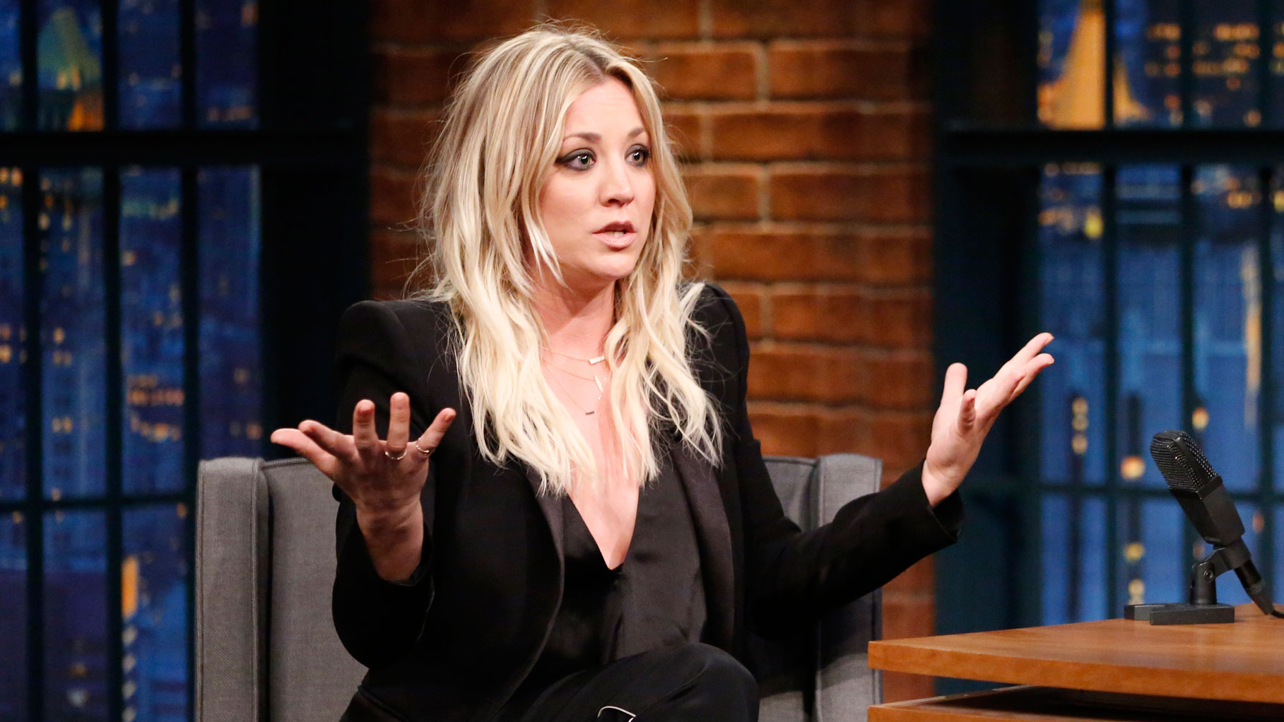 Watch Late Night with Seth Meyers Interview: Kaley Cuoco's Dream Fan ...