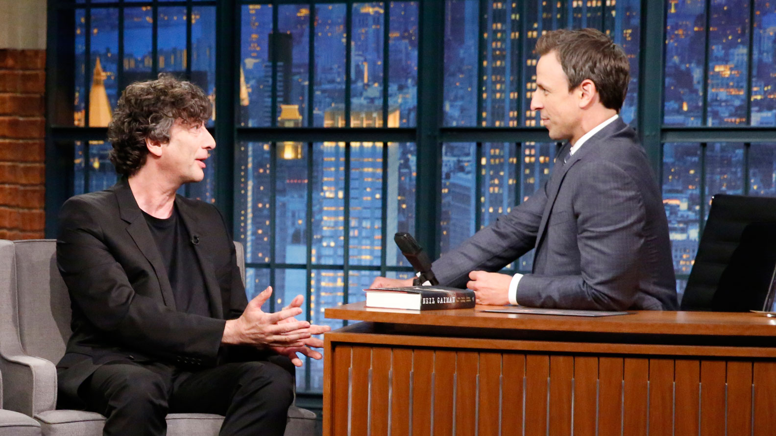 Watch Late Night with Seth Meyers Interview: Neil Gaiman's Weirdest ...