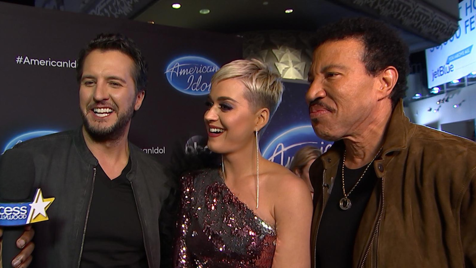 Watch Access Hollywood Interview Luke Bryan Katy Perry And Lionel Richie React To Blake Shelton