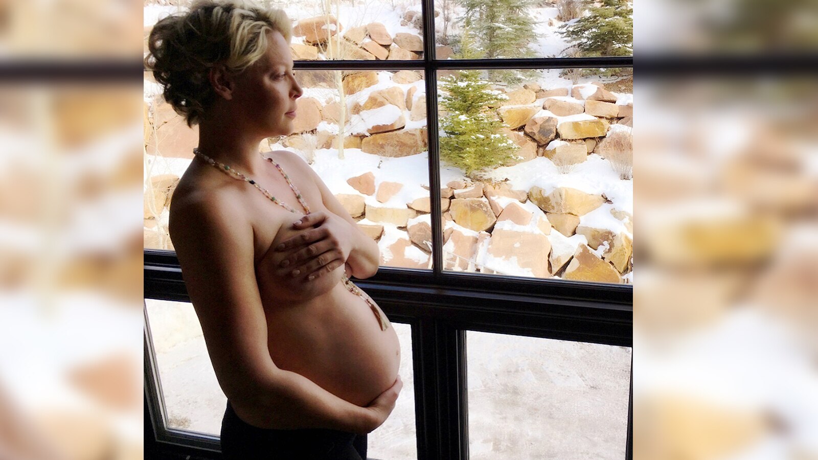 Watch Access Hollywood Interview Katherine Heigl Shares Topless Pregnancy Photo On Instagram To