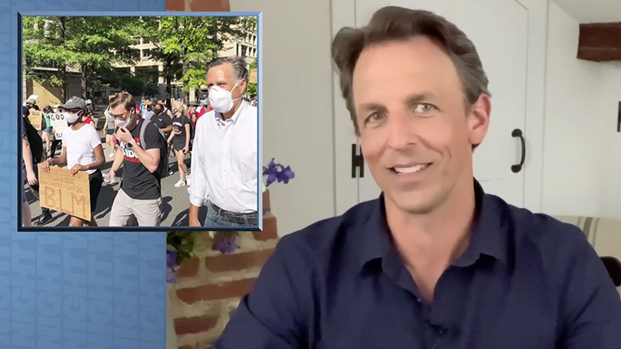 Watch Late Night with Seth Meyers Highlight: Sen. Mitt Romney Marched ...