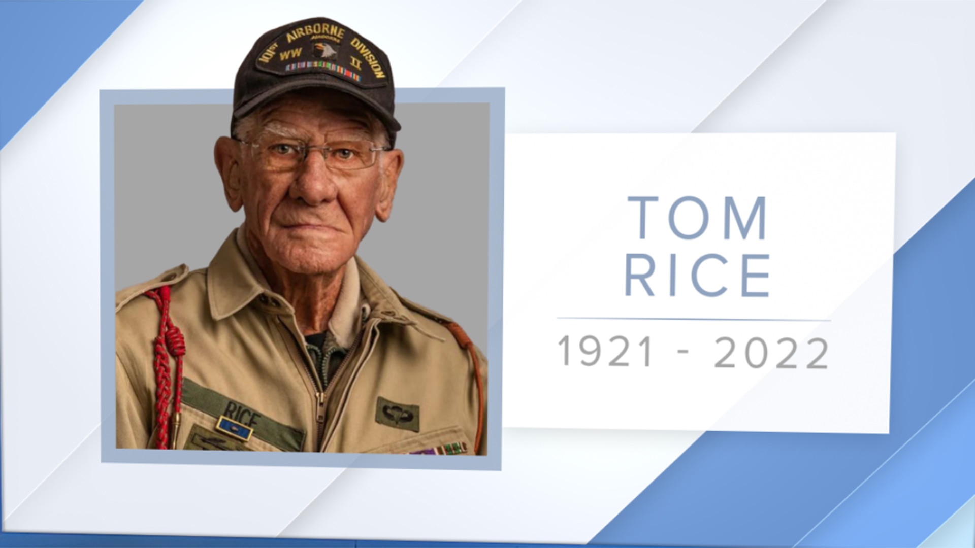Watch TODAY Excerpt: Tom Rice, WWII paratrooper and American hero, dies ...