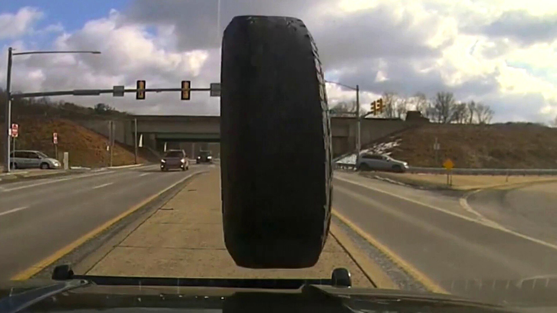 Watch TODAY Excerpt: Out-of-control tire smashes into windshield of ...