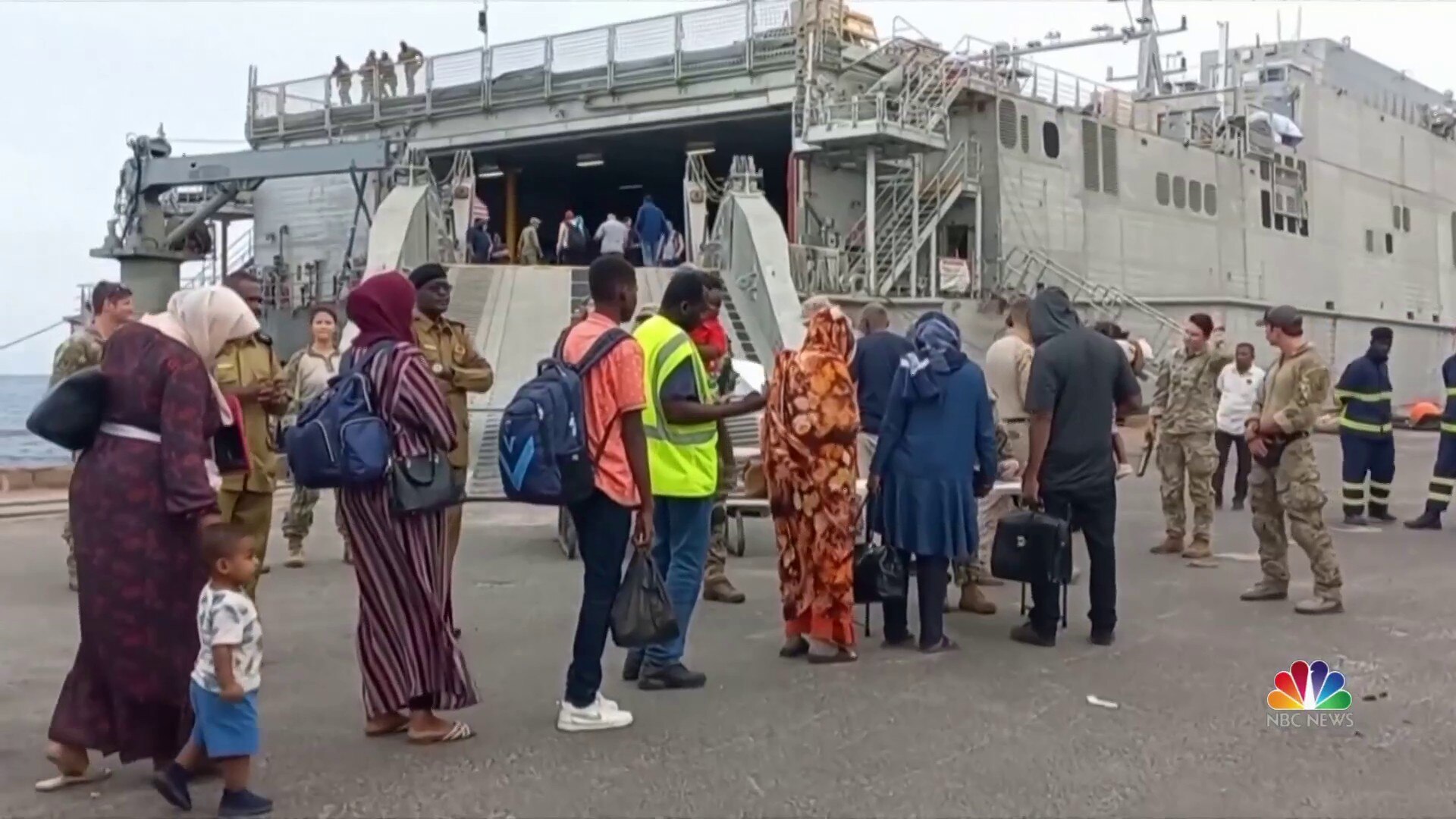 Watch NBC Nightly News with Lester Holt Excerpt: U.S. Navy arrives to help Americans evacuate ...