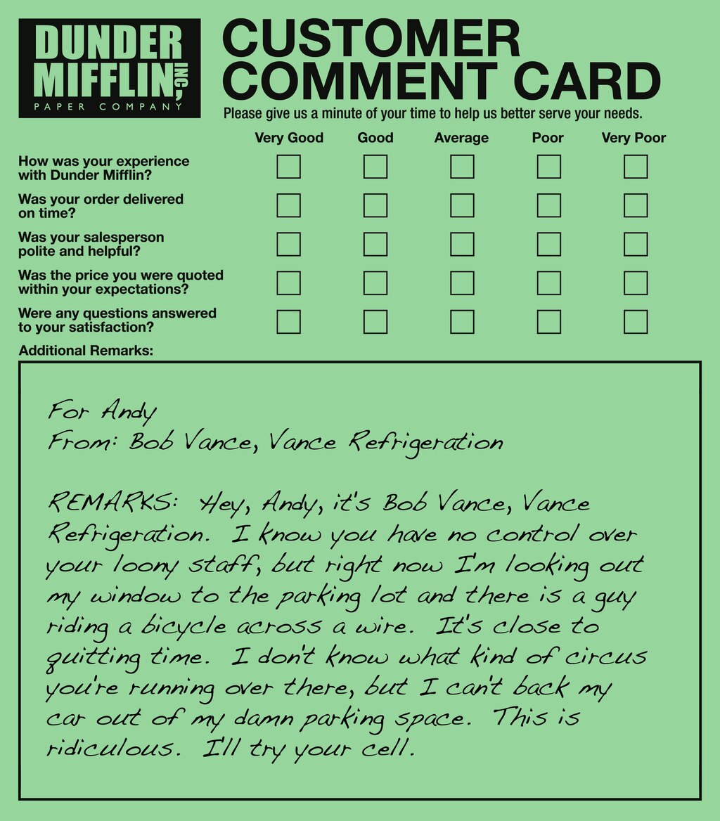 The Office: COMPLAINT CARDS Photo: 608866 - NBC.com