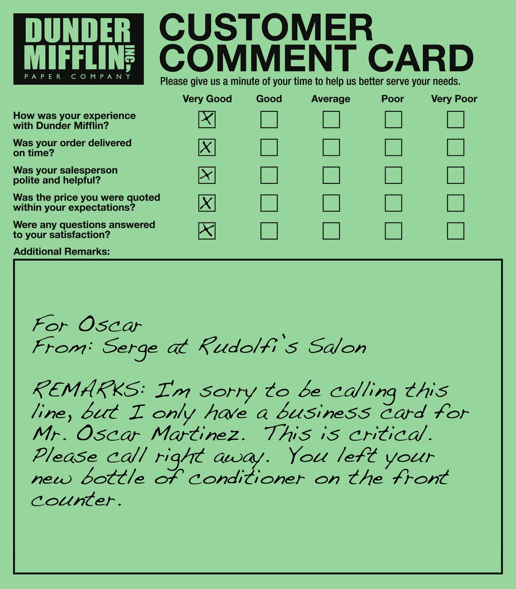 The Office: COMPLAINT CARDS Photo: 608926 - NBC.com